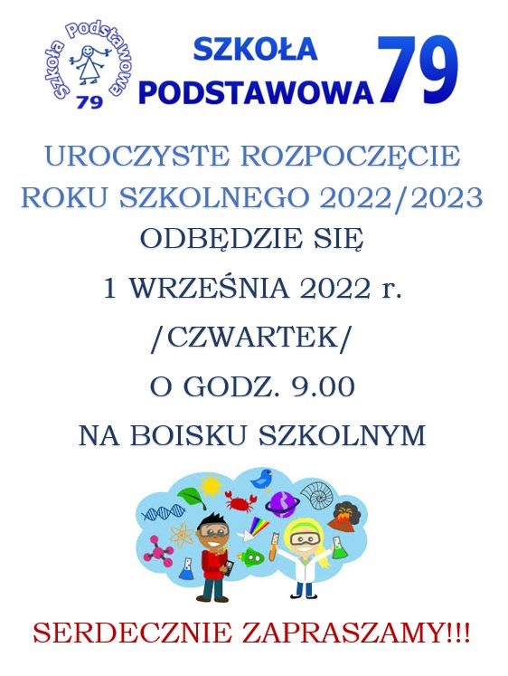 Rozpoczęcie roku szkolnego 2022/2023 - Szkoła Podstawowa nr 79